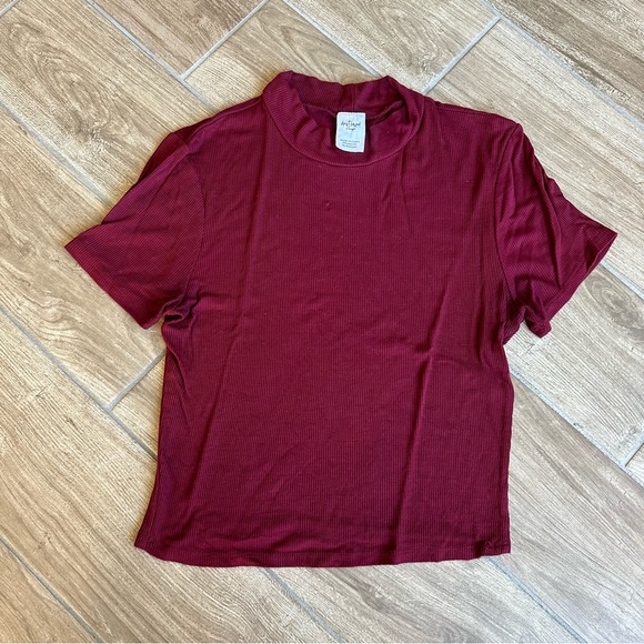 Tops | Maroon Mock Neck Top | Poshmark